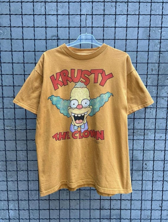 Vintage 1997 The Simpsons Krusty The Clown Cartoon T-… - Gem
