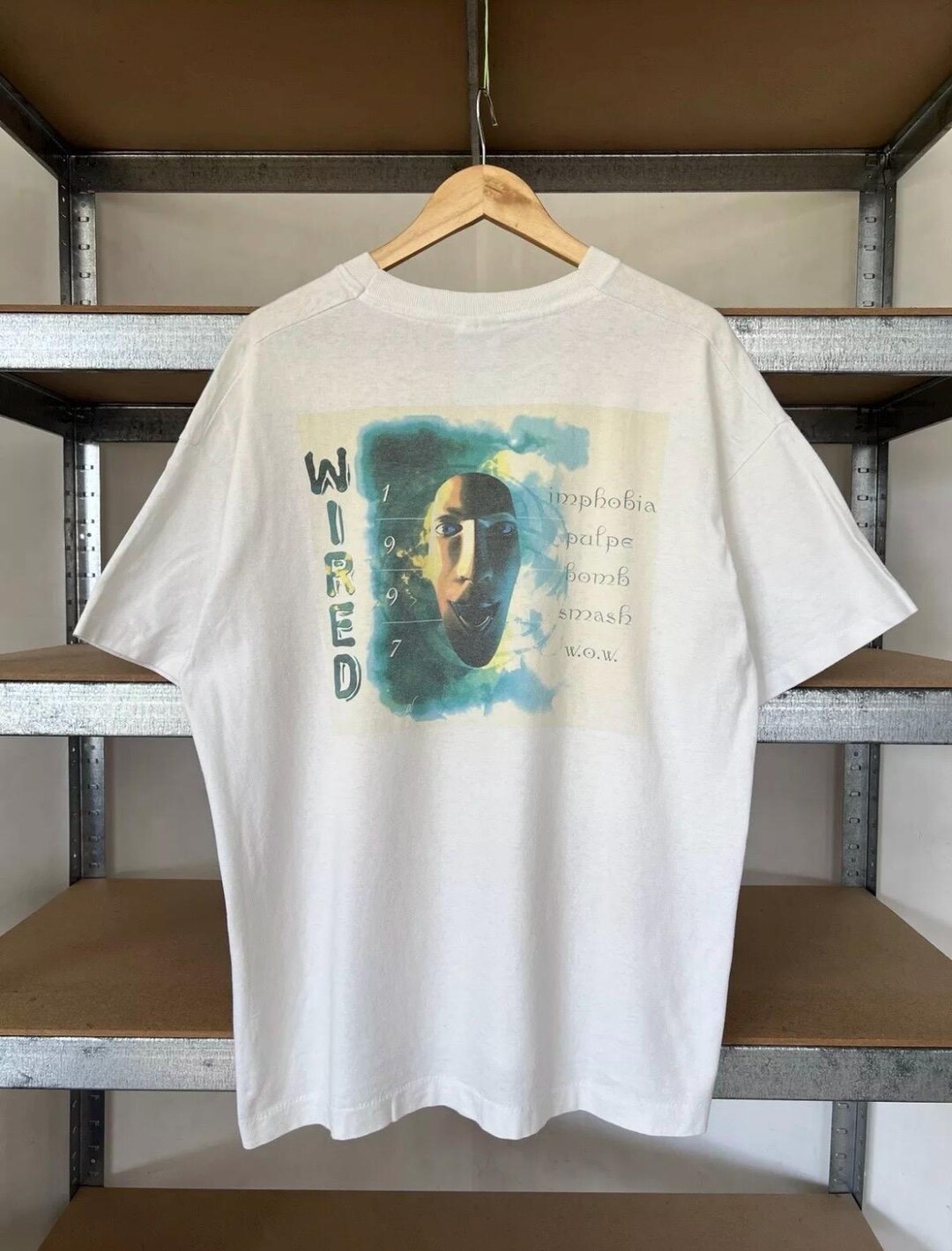 Vintage 1997 Wired Magazine Imphobia Pulp Smash W.O.W. T-shirt Size XL ...