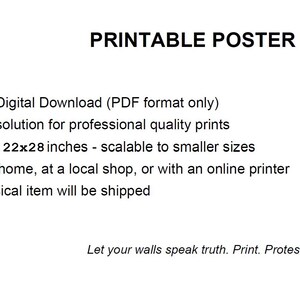 Printable Protest Poster Sign – Resist Fascism Defend Democracy ...