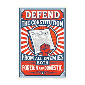 Printable Protest Sign Poster "defend the Constitution" Political Art ...