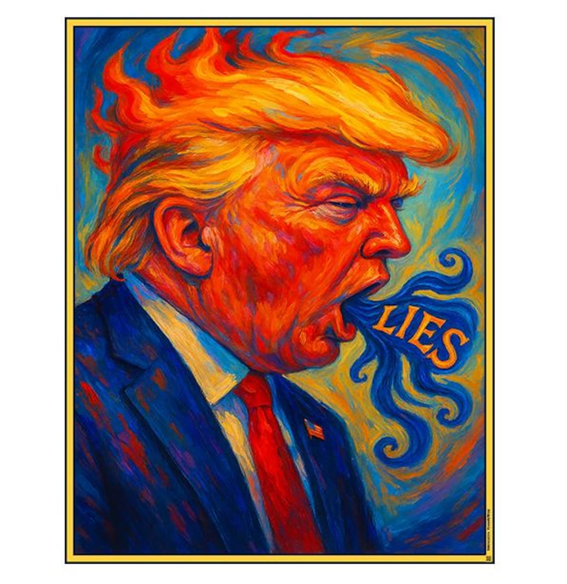 Printable Protest Poster Sign " Trump Lies" Political Satire Instant ...