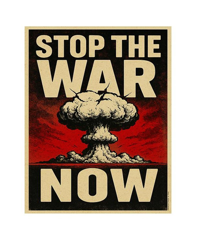 Printable Protest Poster Sign - Stop the War Now - Anti-war Protest ...