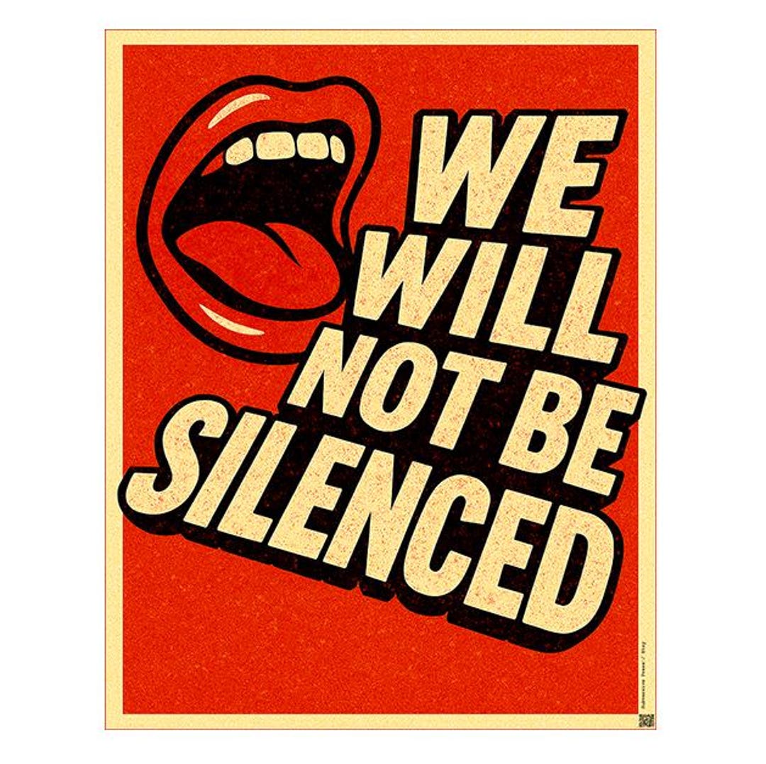 Retro Protest Poster: We Will Not Be Silenced - Political Wall Art (PDF ...