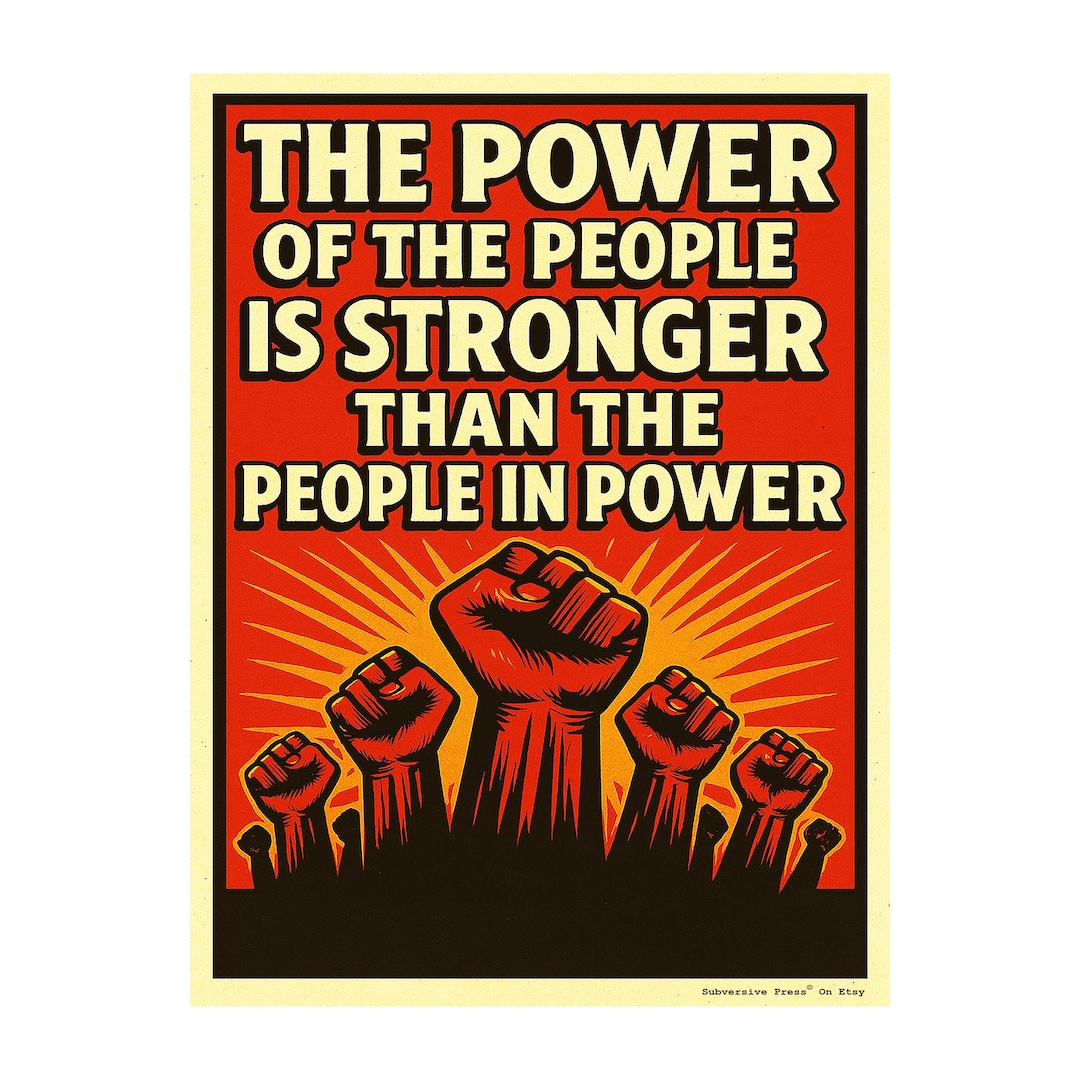 Protest Sign Poste "power of the People" Political Art Satire ...