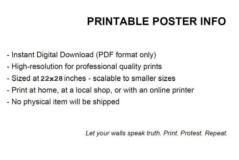 Printable Protest Sign Poster "defend the Constitution" Political Art ...