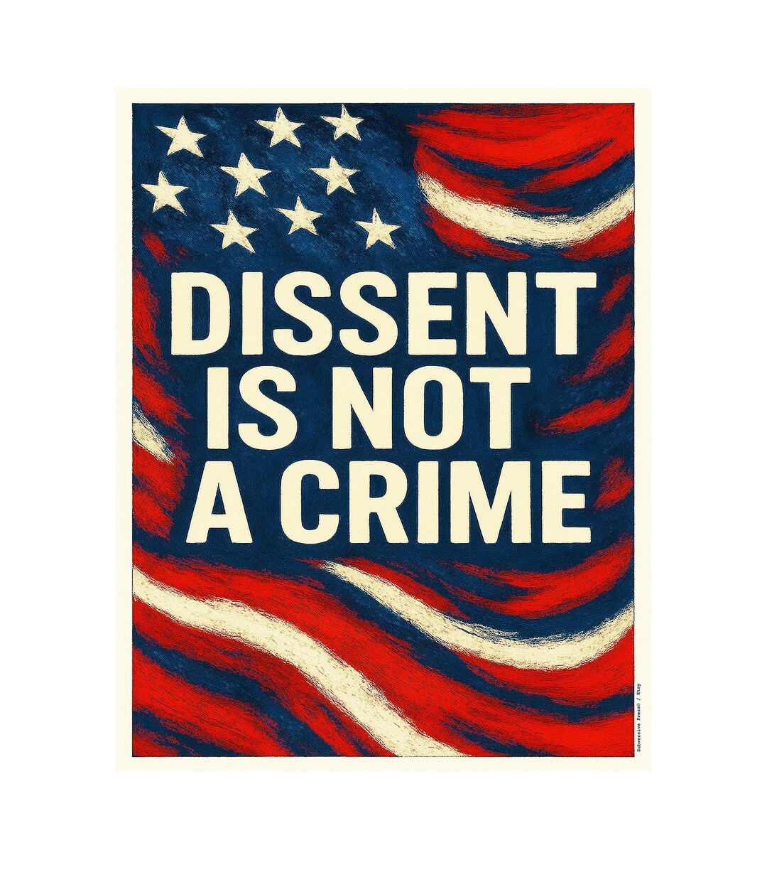 Printable Protest Poster Sign 22x28 – "dissent is Not a Crime ...