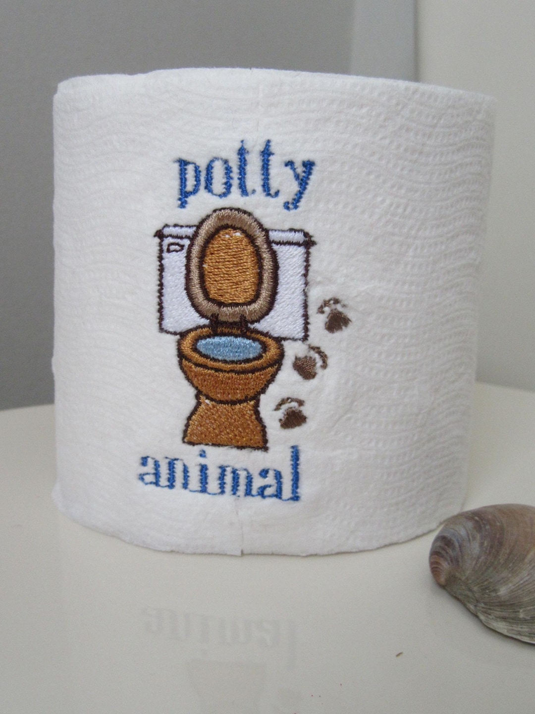 Personalized Toilet Paper, POTTY ANIMAL, Machine Embroidered Design ...