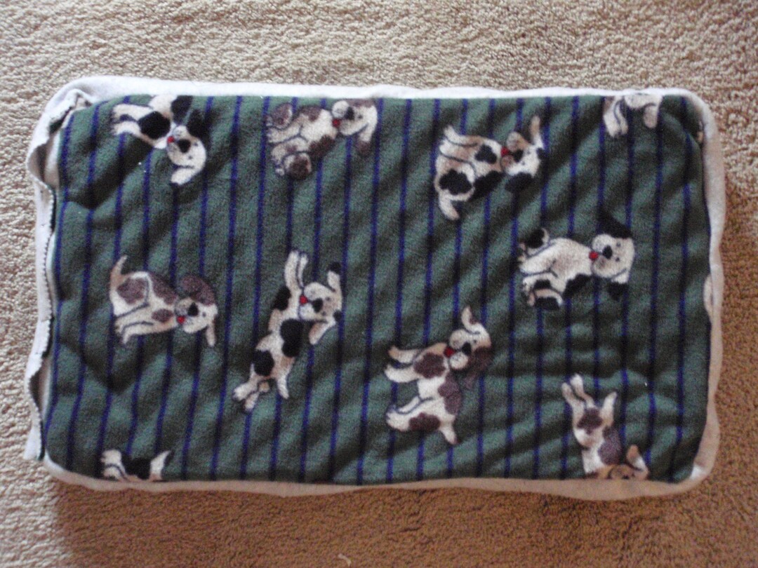 Dog Crate Cushion Made From Colorful Fleece, Bottom is Vinyl for a ...