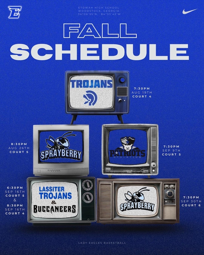 Editable Basketball Schedule Template | Canva Sports Stack Poster | TV ...