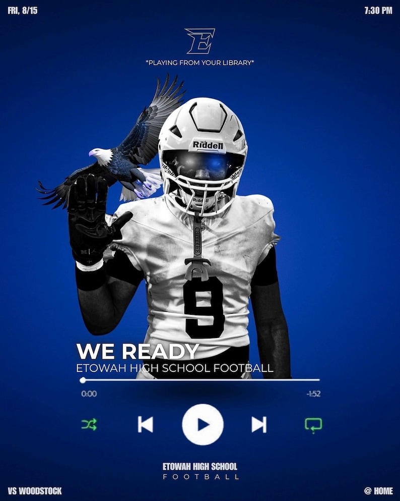 High School Football Graphic Template: Athlete Highlight Art (editable ...