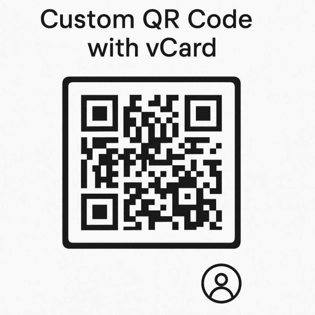 Custom QR Code With Vcard | Digital Download | Contactless Business ...