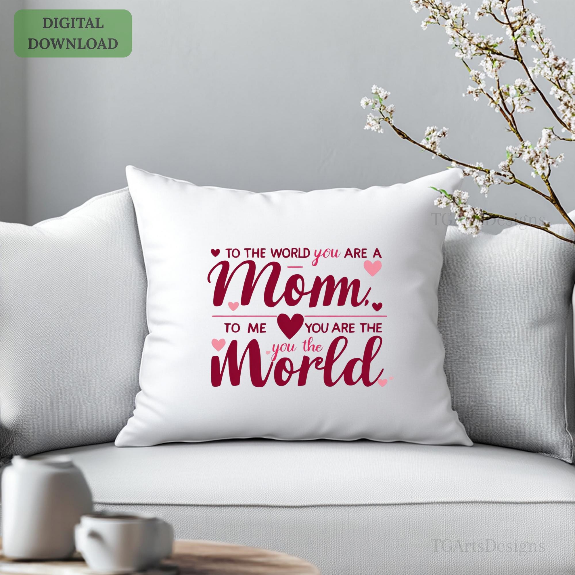 Mother’s Day Pillow Design, Mom Quote PNG, Happy Mother’s Day Quote ...