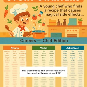 Story Starters - Careers: Chef | Printable Writing Prompt PDF | Digital ...