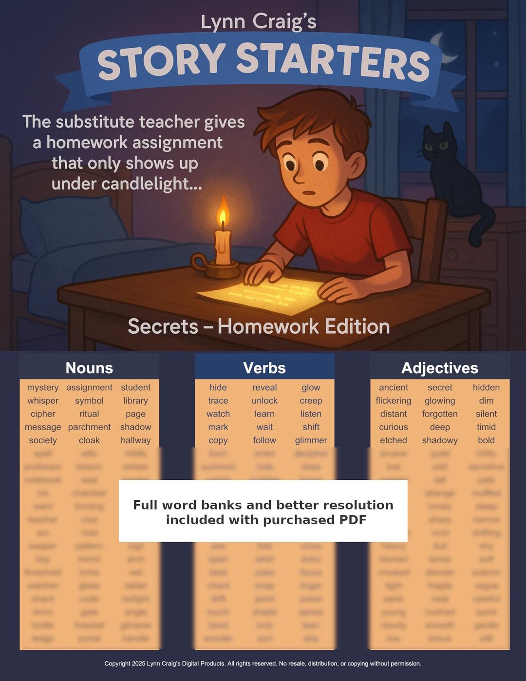 Story Starters - Secrets: Homework Edition | Printable Writing Prompt ...