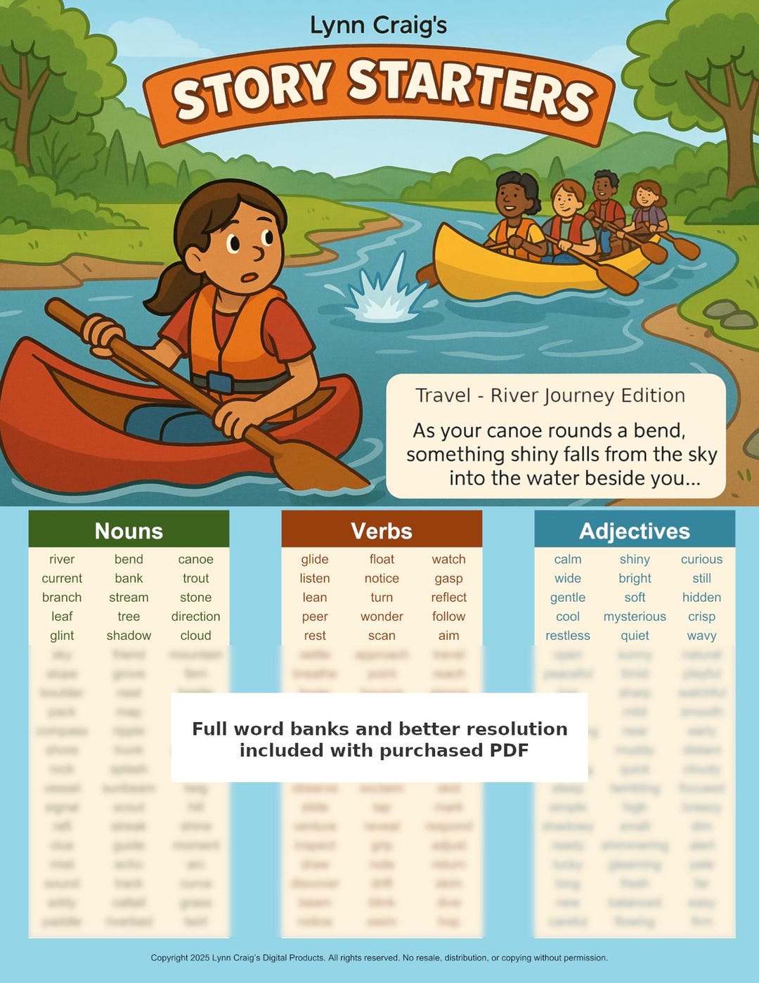 Story Starters - Travel: River Journey Edition | Printable Writing ...