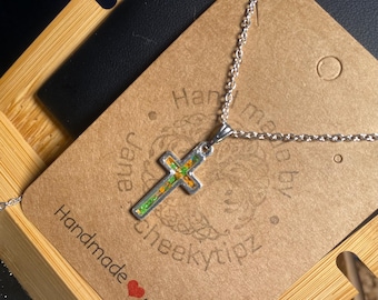 Cross Pendant Necklace Made With Real Flowers, Gift for Her, Mom Gift ...