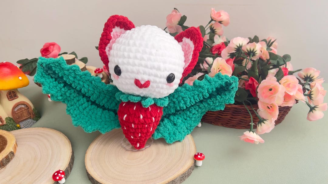 Strawberry Fruit Bat Crochet Pattern - Crochet Bat Pattern - Amigurumi ...