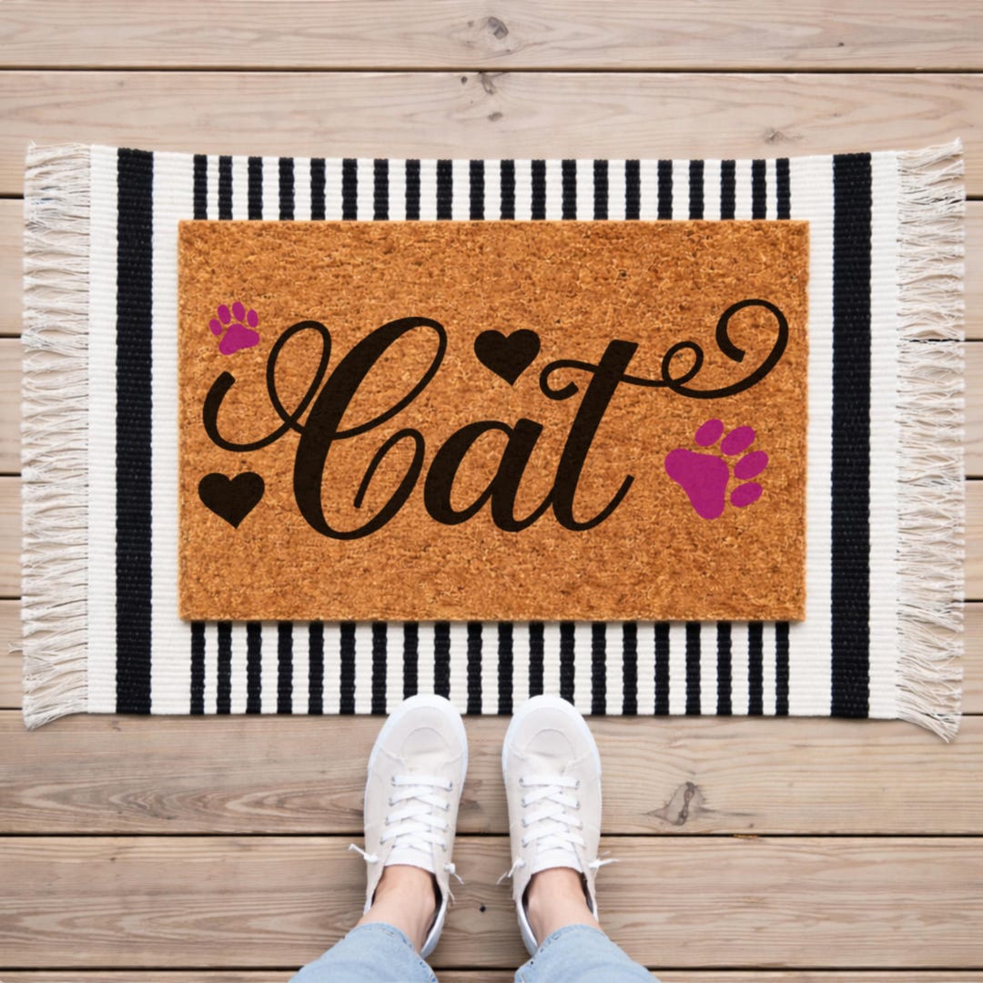 Cat Doormat Cat Door Mat Cat Welcome Mat Cat Gift Funny Doormat Funny ...