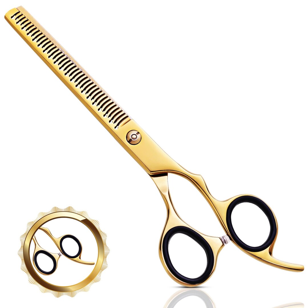 Regale Professional Golden Thinning Shears, Barber Hair Thinning ...