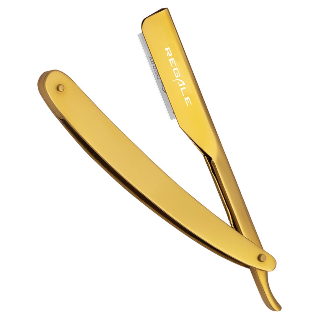 Regale Barber Supply Gold Barber Razor, Stainless Steel Professional ...