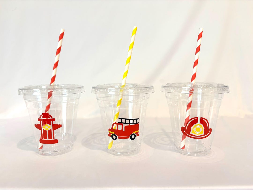 Fire Truck Party Cups: 12oz Firefighter Birthday Favors - Etsy