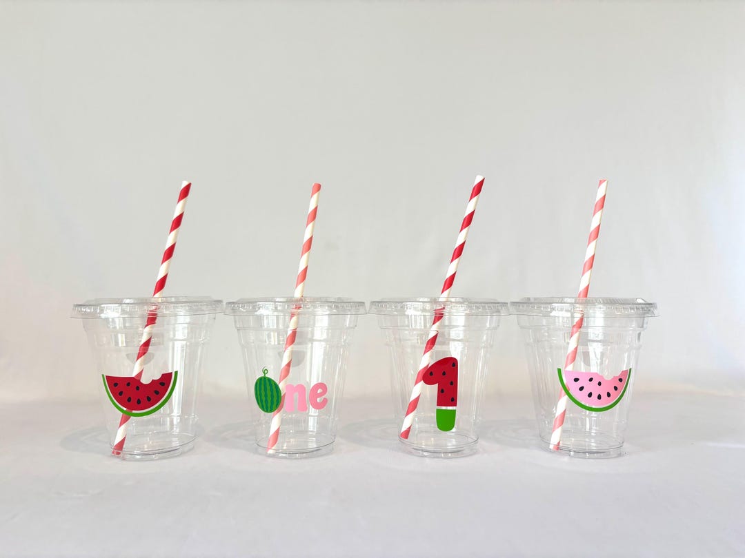 One in a Melon Party Cups, Watermelon First Birthday Cups, One in a ...