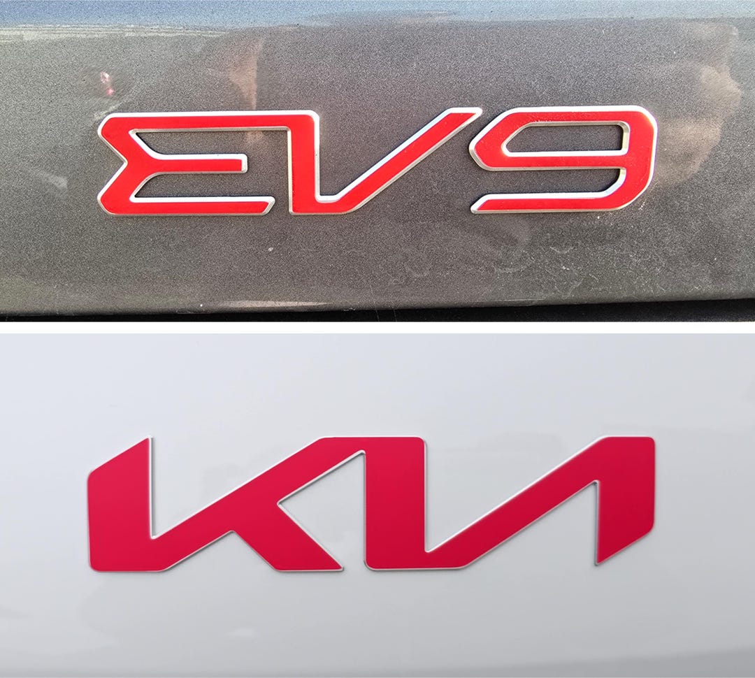 Badge Overlay Decal Set | Fits EV9 MY24-25 | Front + Rear + EV9 ...