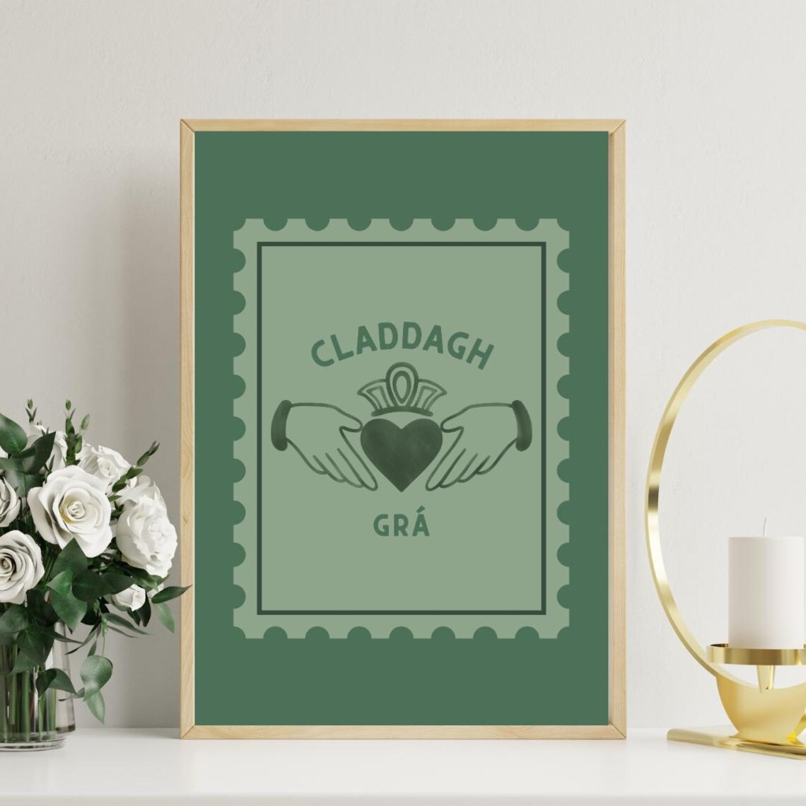 Irish Claddagh “grá” Digital Print Claddagh Ring Love Symbol Wall Art ...