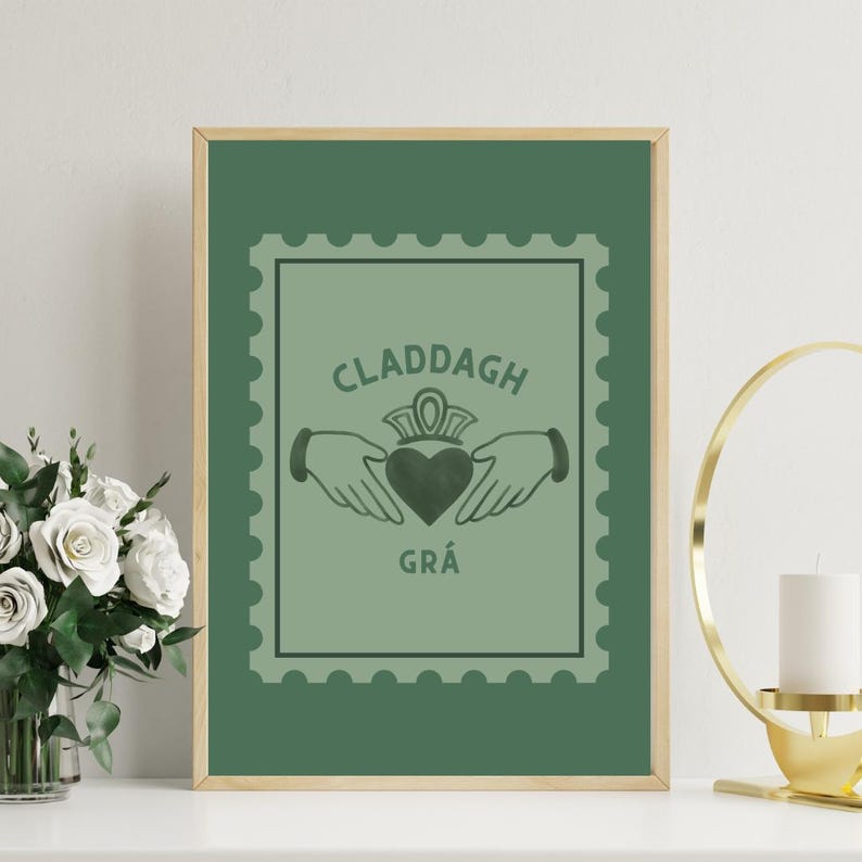 Irish Claddagh “grá” Digital Print Claddagh Ring Love Symbol Wall Art ...