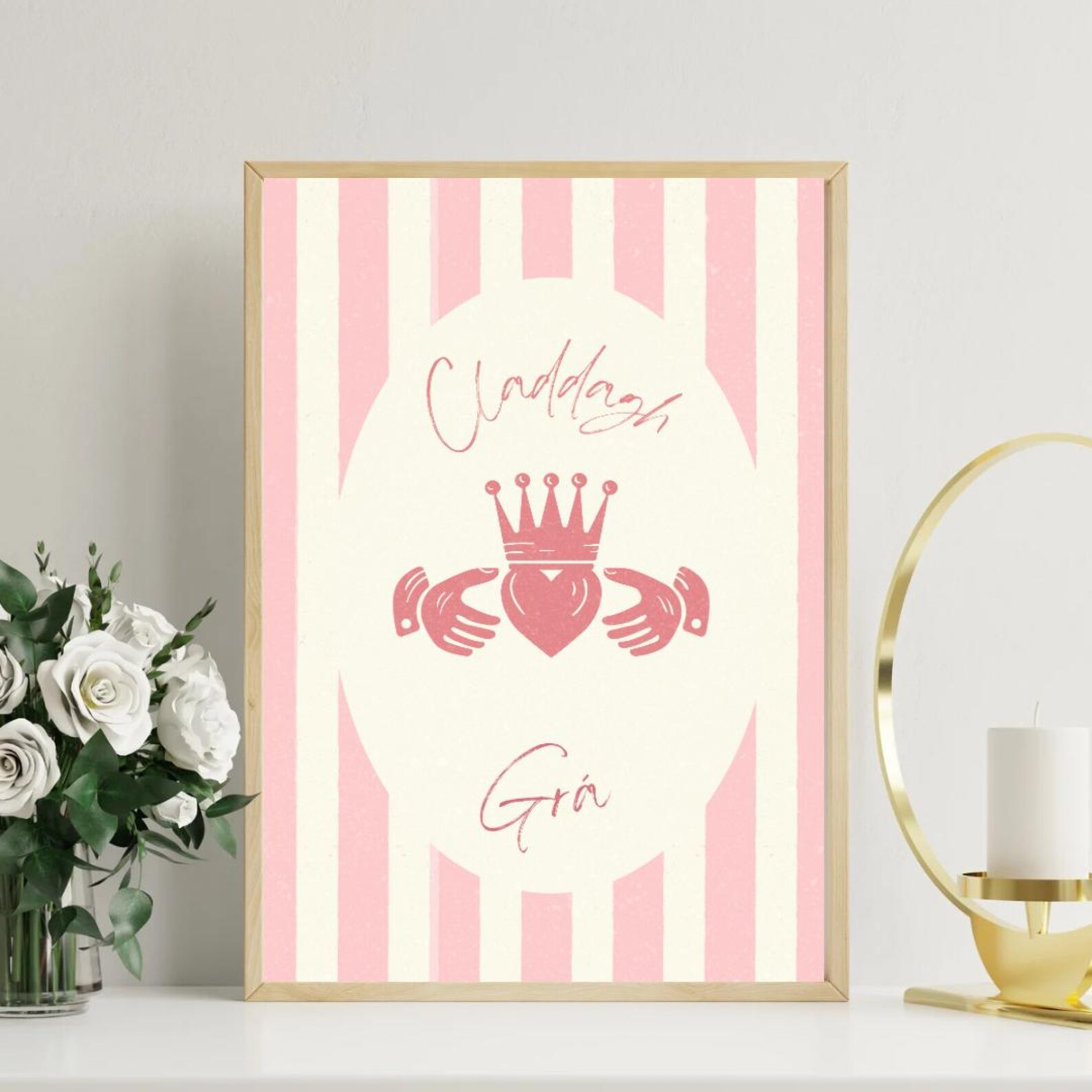 Irish Claddagh “grá” Digital Print Claddagh Ring Love Symbol Wall Art ...