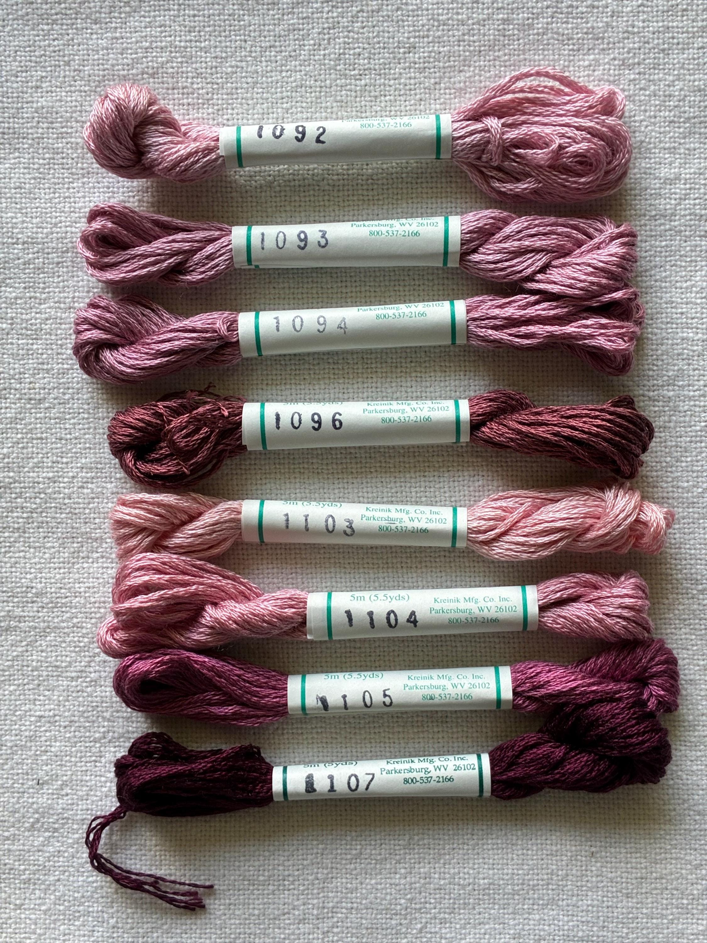 Kreinik Silk Mori, Pyo Colors, First 70 Colors, 6 Ply Silk Floss, 5 ...