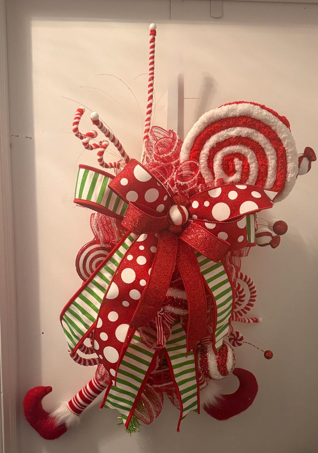 Christmas Candy Swag With Boots - Etsy