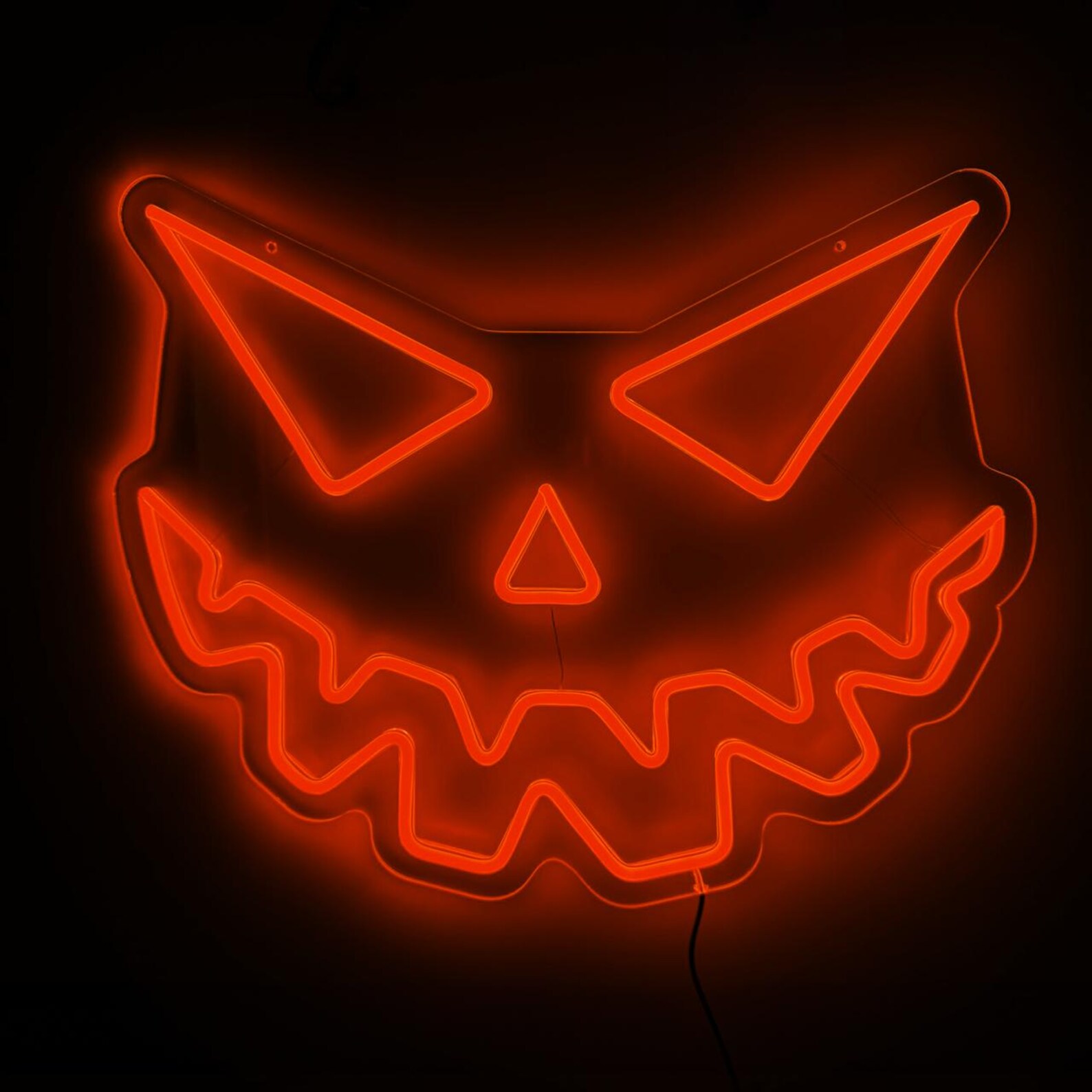 LED Neon Strip Light Halloween Scary Pumpkin Face Decoration - Lighted ...