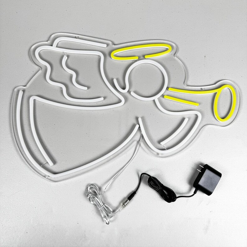 LED Neon Strip Light Angel and Trumpet Christmas Decoration - Lighted ...