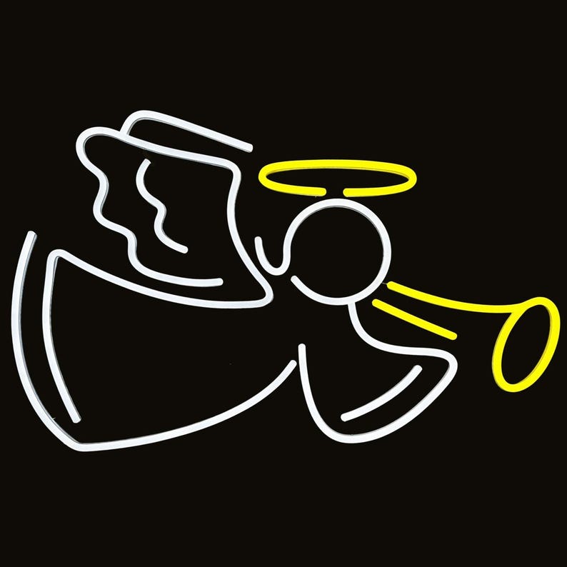 LED Neon Strip Light Angel and Trumpet Christmas Decoration - Lighted ...