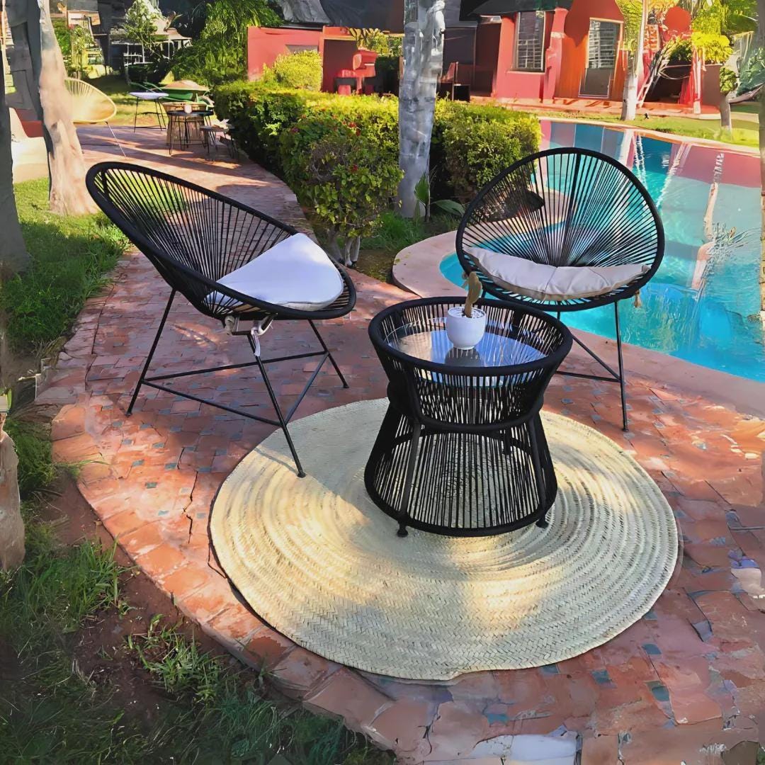 3-piece Outdoor Acapulco Chair Set, Acapulco Woven Lounge Chair for ...