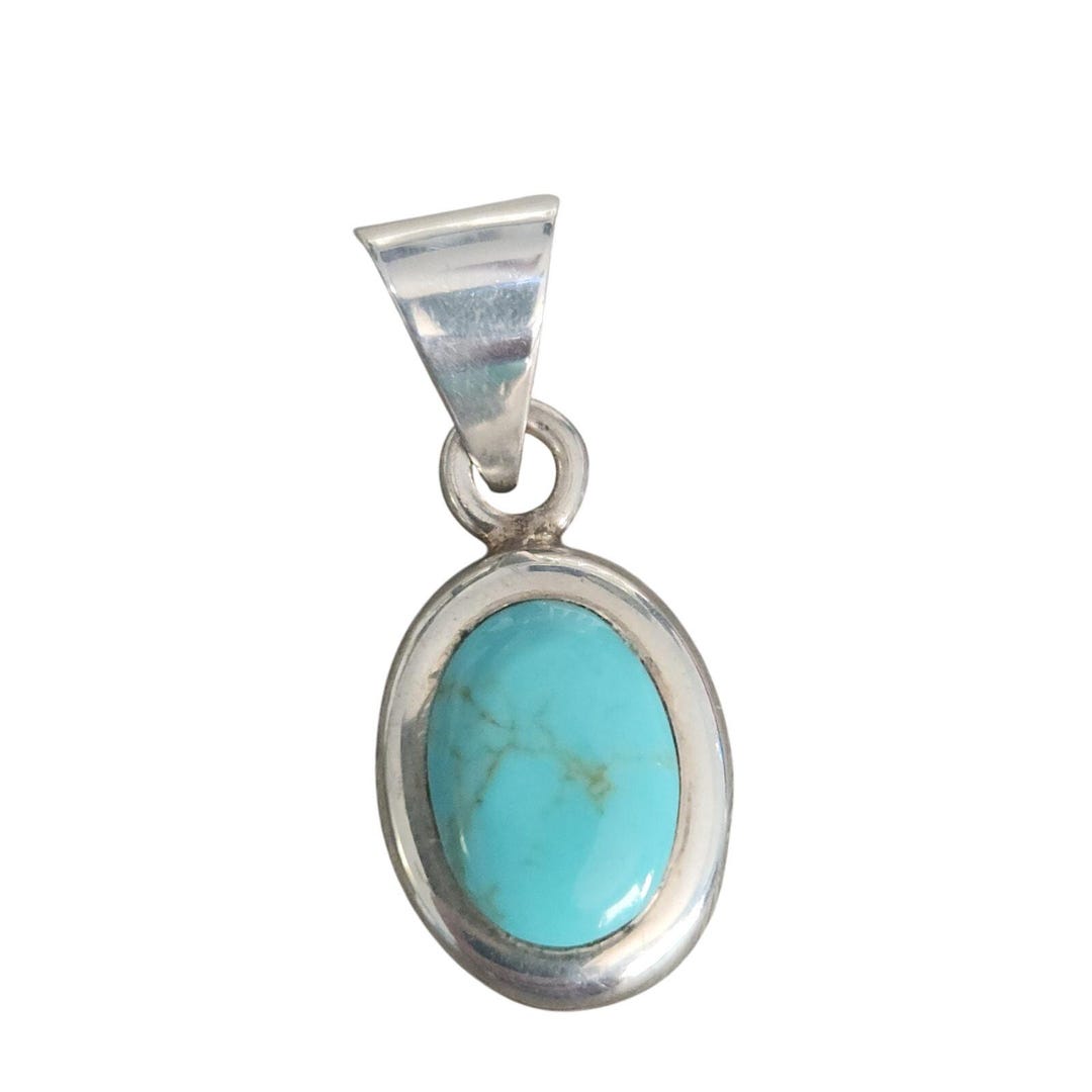 Sterling Silver 925 ATI Mexico Turquoise Pendant - Etsy
