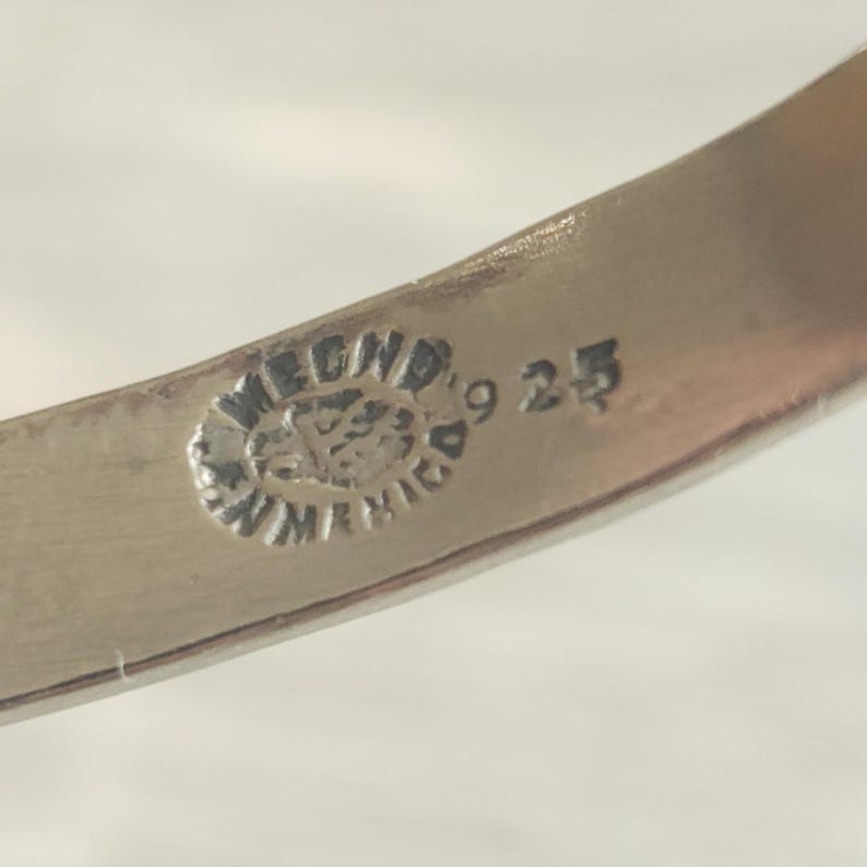 Vintage Sterling Silver Mexican Hand Stamped Bangle Bracelet - Eagle ...