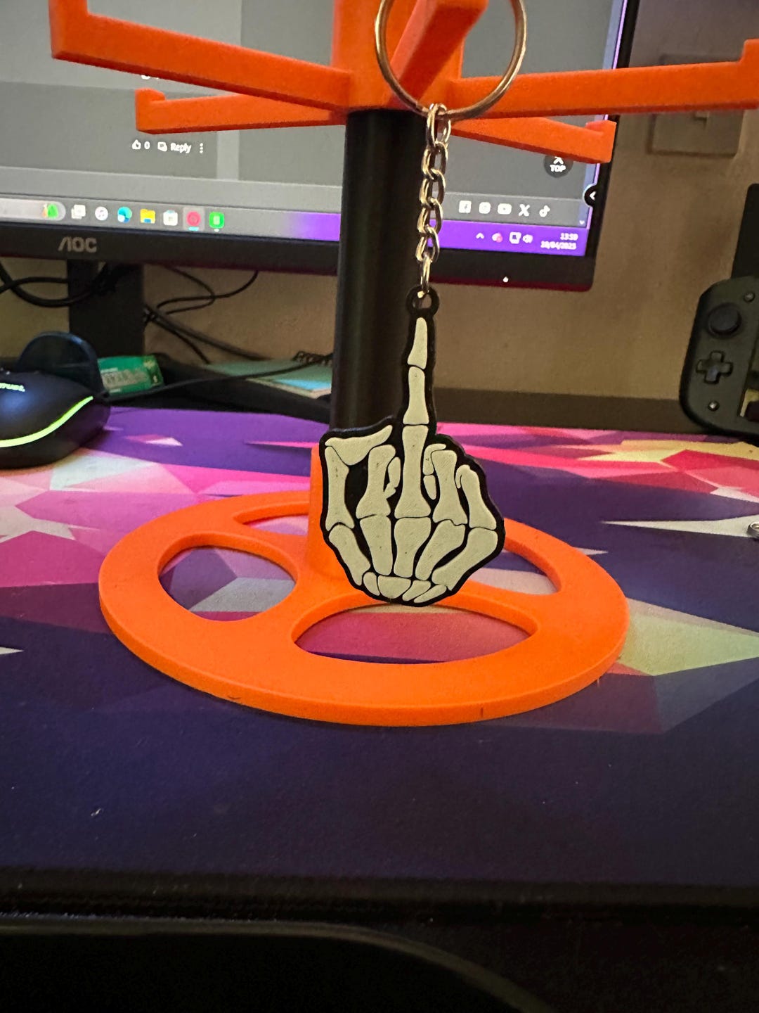 Skellington Middle Finger Key Chain - Etsy