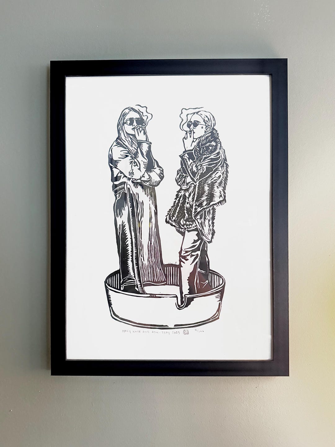 Mary Kate and Ashley Olsen Block Print on Watercolor Paper (11x15) - Etsy