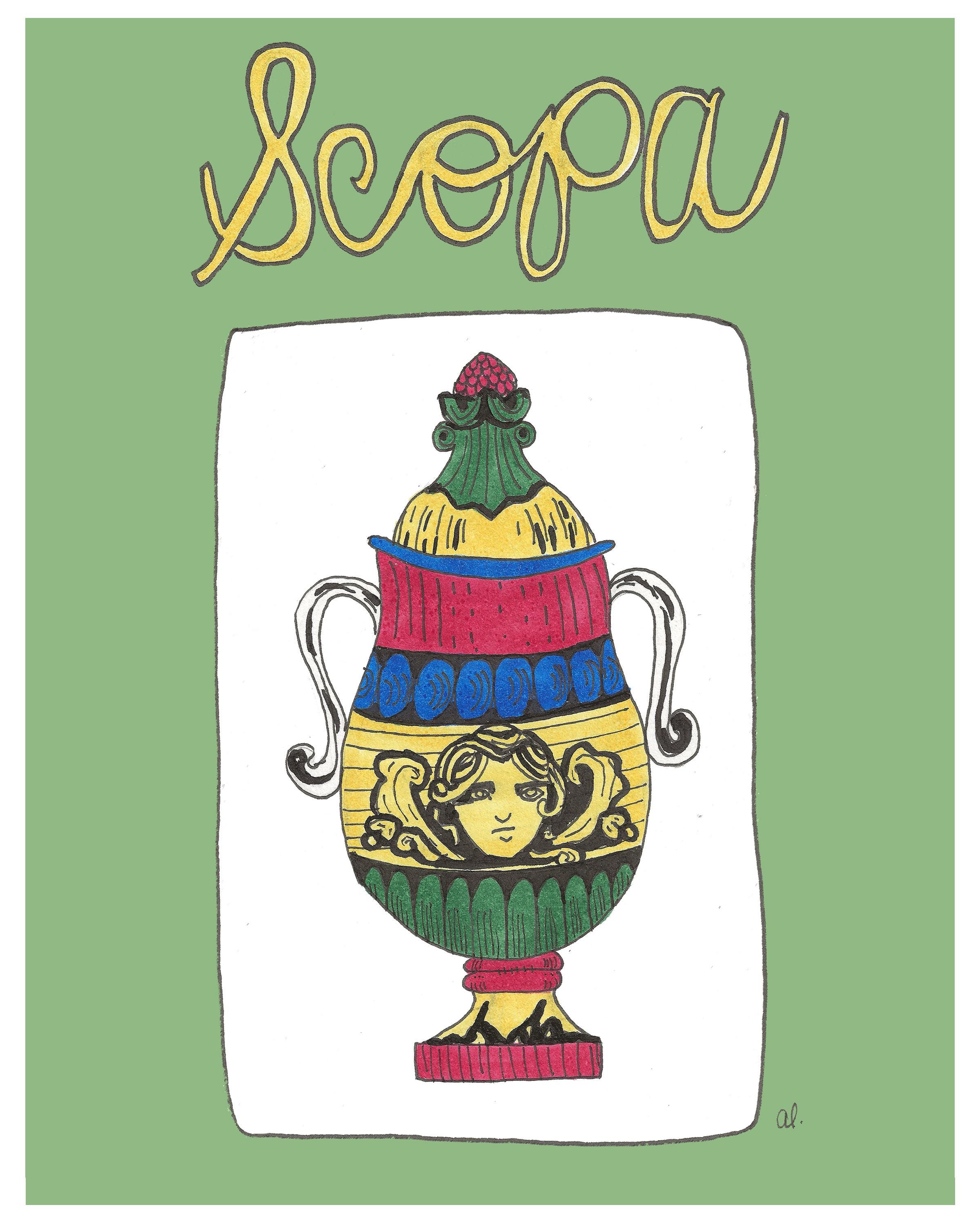 Scopa Card Art Print: Italian Card Game, 8x10 Drawing - Etsy