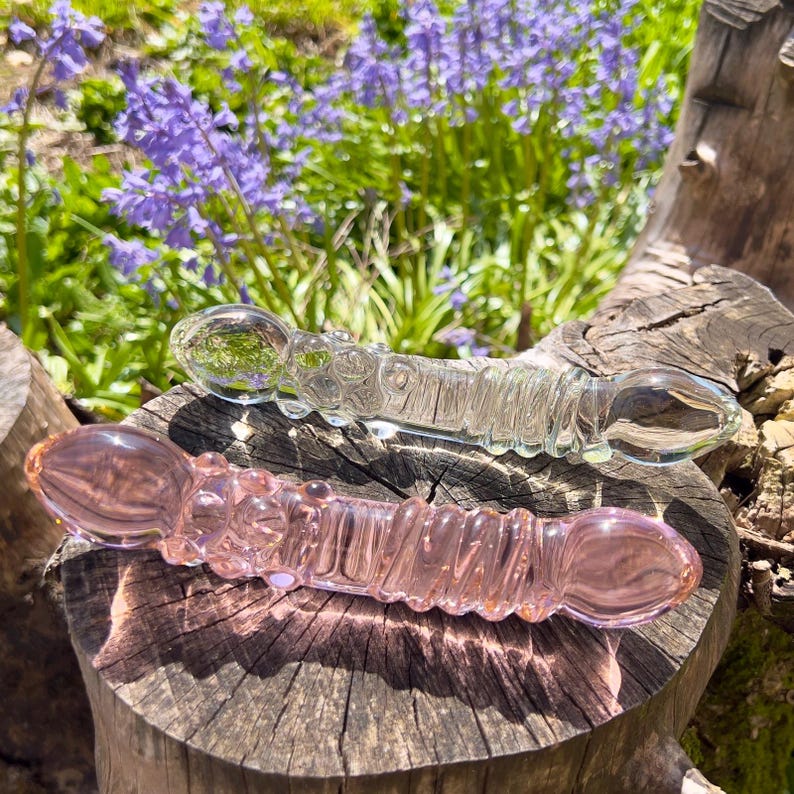 Swirled & Pearled Dual End Glass Massager - Etsy