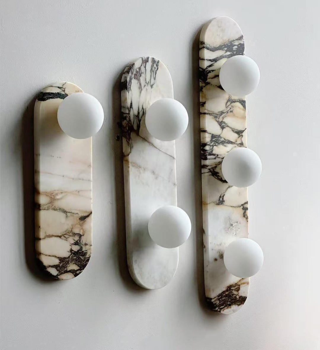 Modern Marble Long Wall Sconce Light, Marble Wall Lamp Decor for Vanity ...