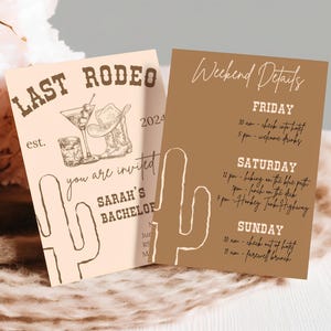 Last Rodeo Bachelorette Invitation: Desert Western Canva Template (5x7 ...