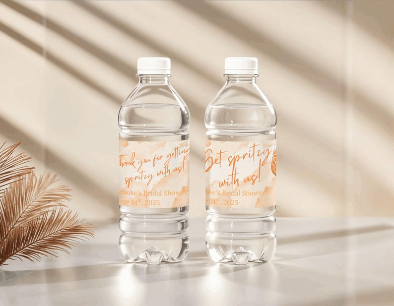 Love at First Spritz Bottle Labels | Editable Water, Wine, and Mini ...