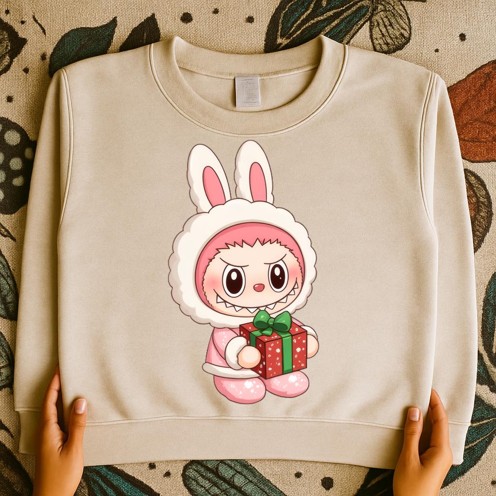 15 Christmas Labubu PNG Clipart, Kawaii Xmas Sticker, Cute Monster ...