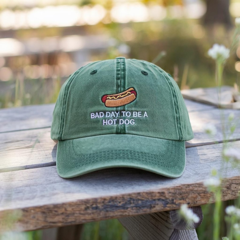 Bad Day to Be a Hot Dog Embroidered Dad Cap - Summer Baseball Hat - Etsy