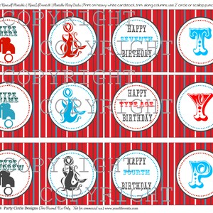 Circus Birthday Party PRINTABLES Circus Themed - DIY Printable Circus ...