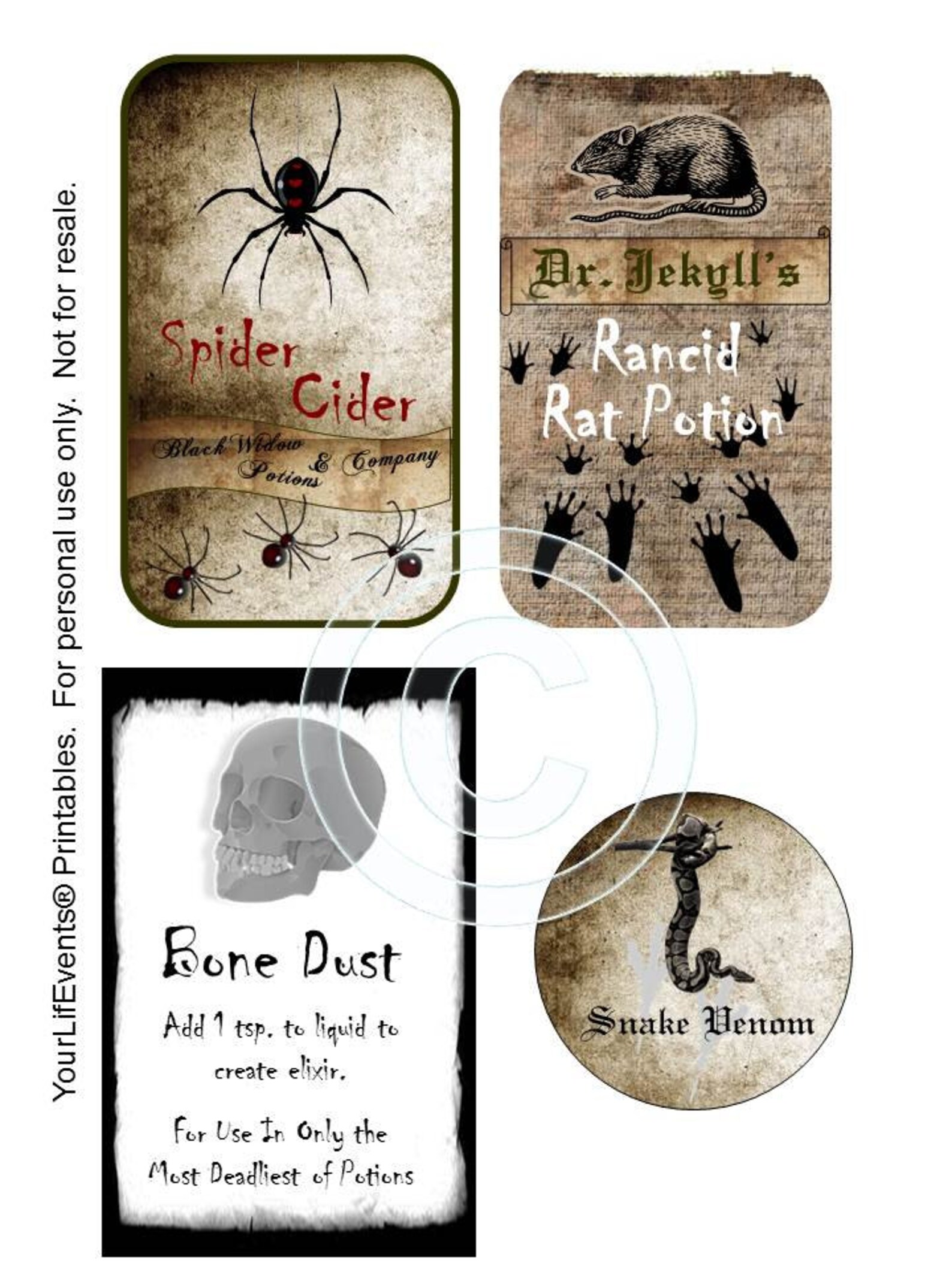 Spooky Halloween Labels / Halloween Printable Labels / Instant Download ...