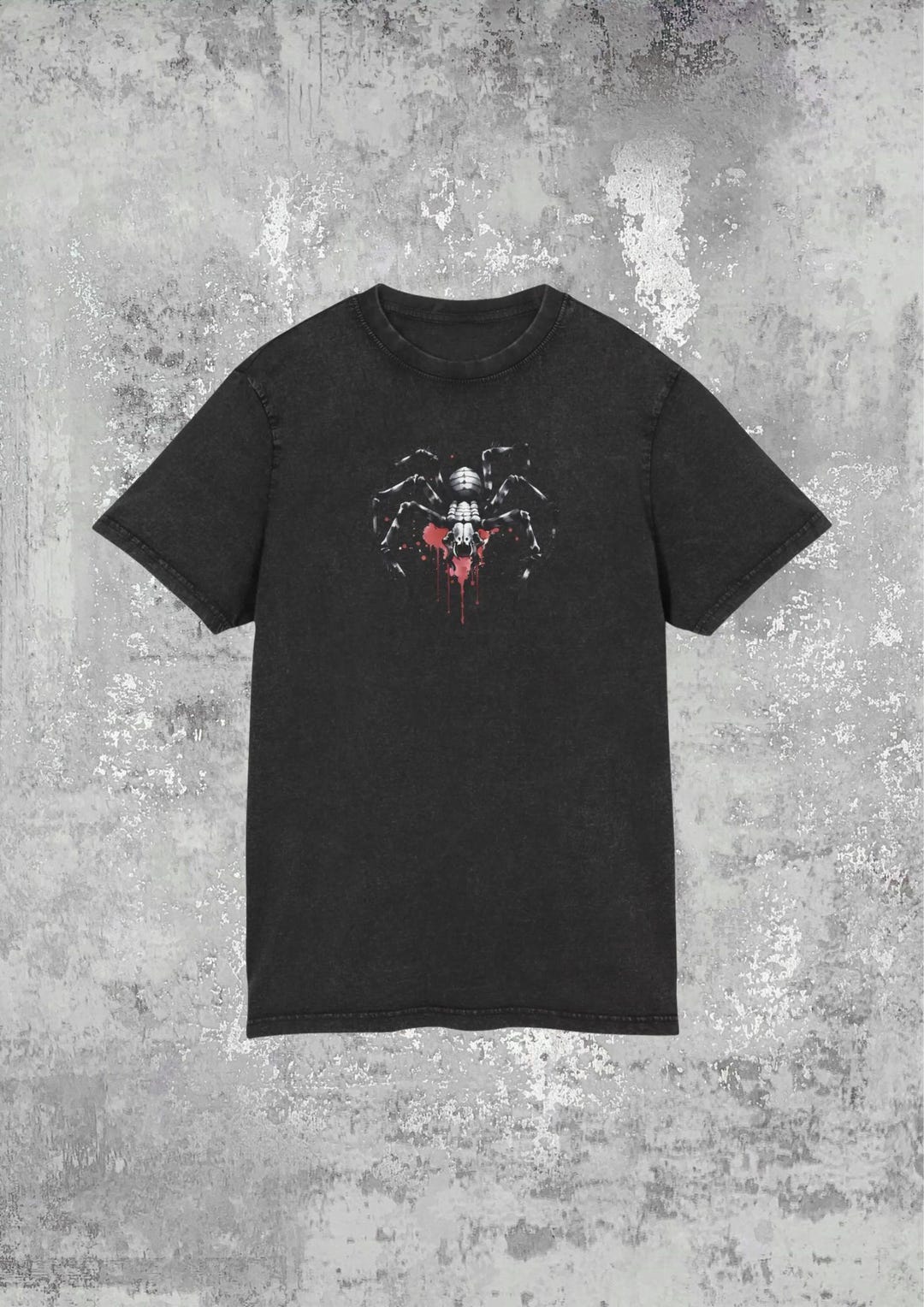 Gothic Spider Graphic Acid Wash Tee - Grunge Fashion - Etsy